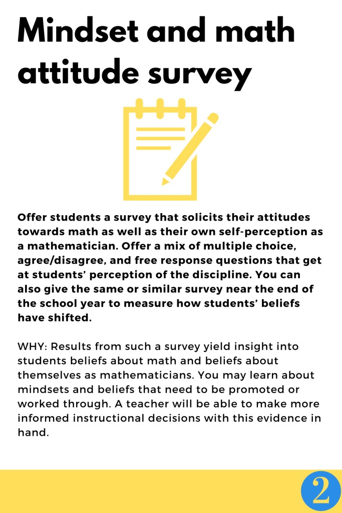 Math Mindset and Attitudes Survey – emergent math